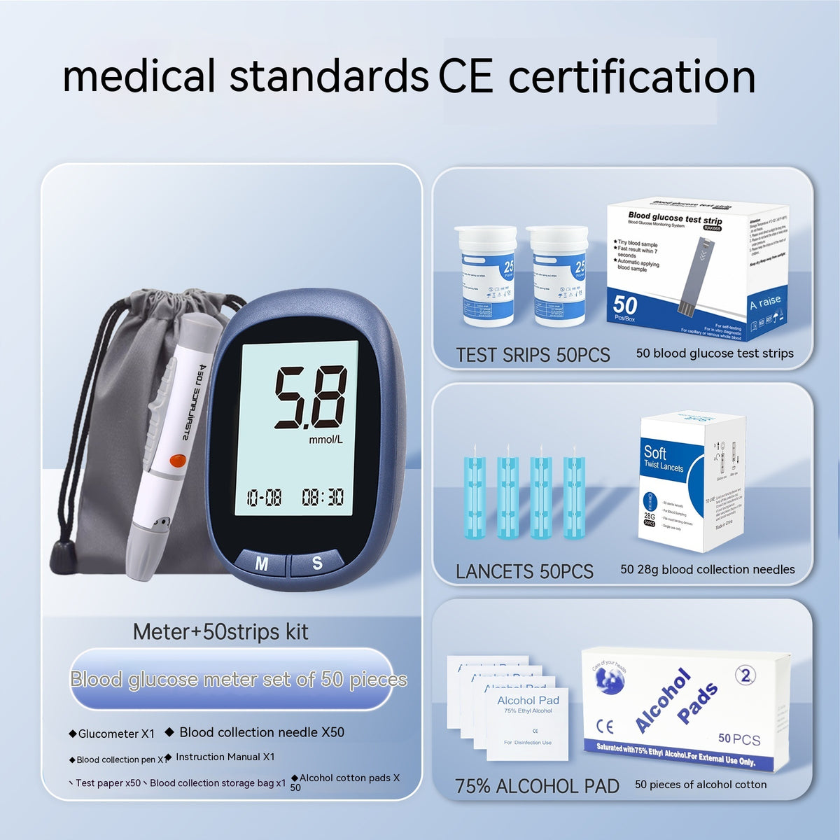 Household Medical Precision Automatic Blood Glucose Measuring Device ...